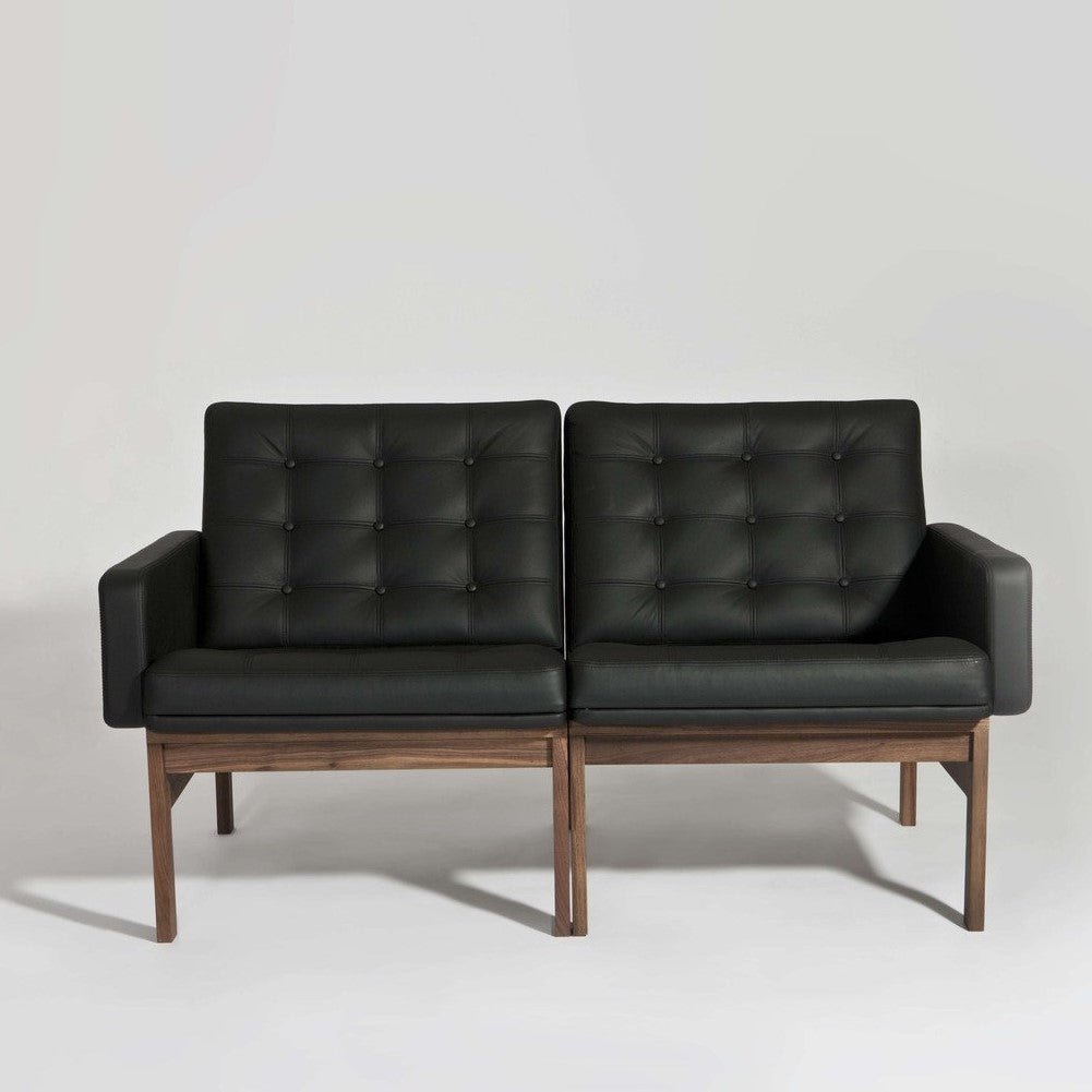 Ole Gjerlov-Knudsen and Torben Lind Leather Sofa with Solid Wood Legs ...