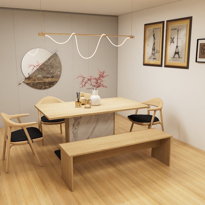 Americana 4/6-Seater Custom Textured-Top Pedestal Dining Table - Picket ...