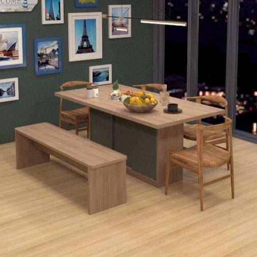 #1 4/6-Seater Custom Textured-Top Storage Dining Table - Picket&Rail ...