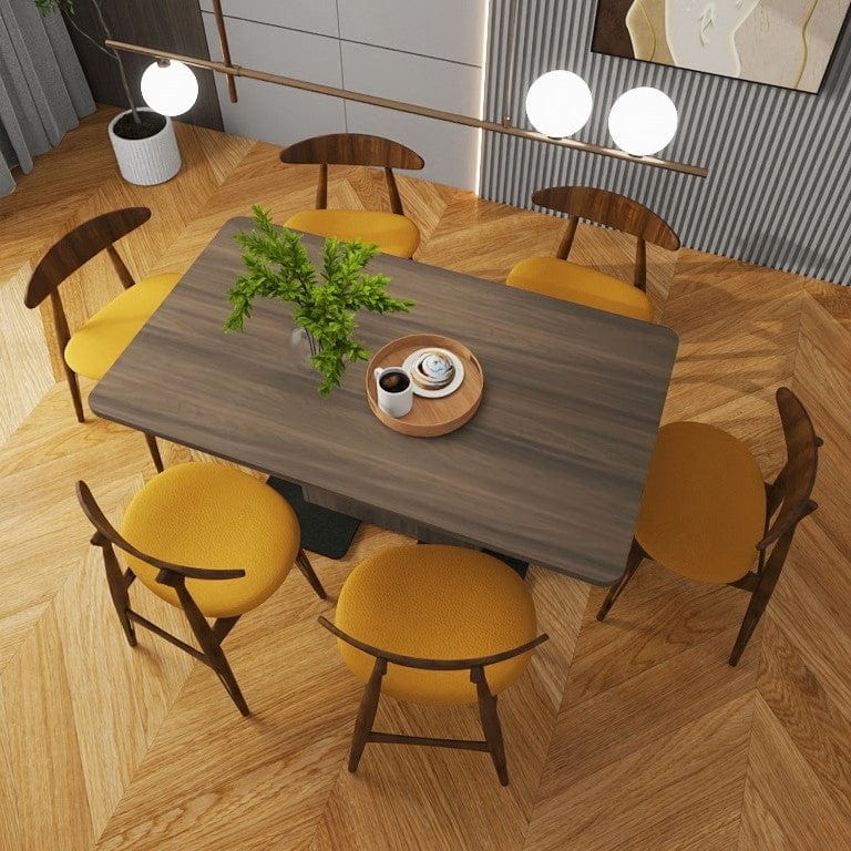 4/6 Solid Oak Chairs + 1.4m Custom Textured-Top Pedestal Dining Table ...