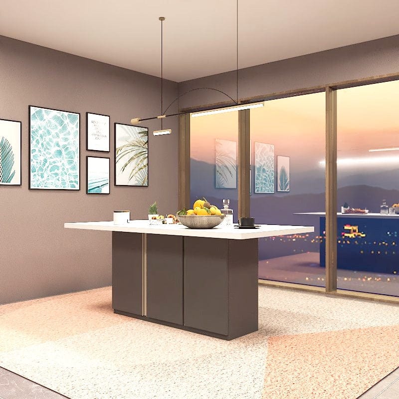 Americana Scratch Proof Custom Dining Table - Storage Base with Swing ...