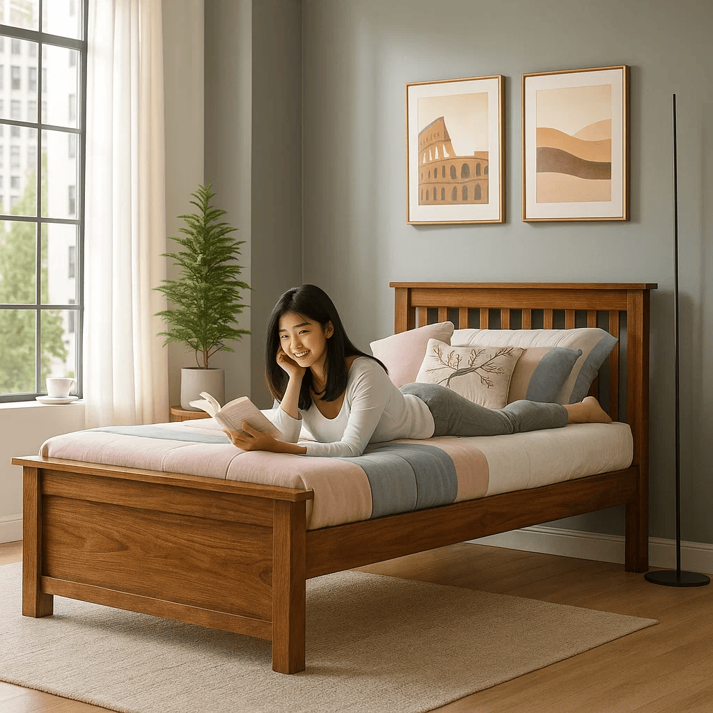 Americana Solid Wood Super Single Size Bed - P&R Custom Furniture ...