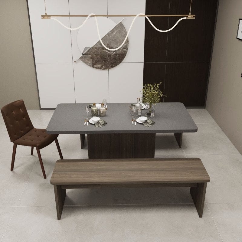 Custom Engineered Solid Wood Textured-Top 5/7 Seater Dining Table with ...