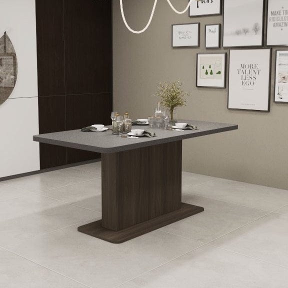 Custom Engineered Solid Wood Textured-Top 5/7 Seater Dining Table with ...