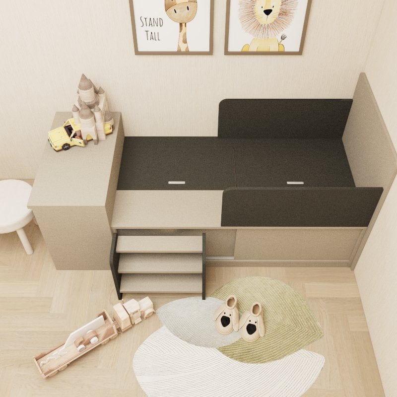 Custom Kids & Toddler Tatami Sliding Door Storage Bed with Table & Ste ...