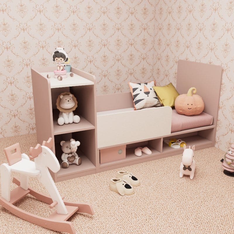 Custom Kids & Toddler Tatami Storage® Platform with Companion Cabinet ...