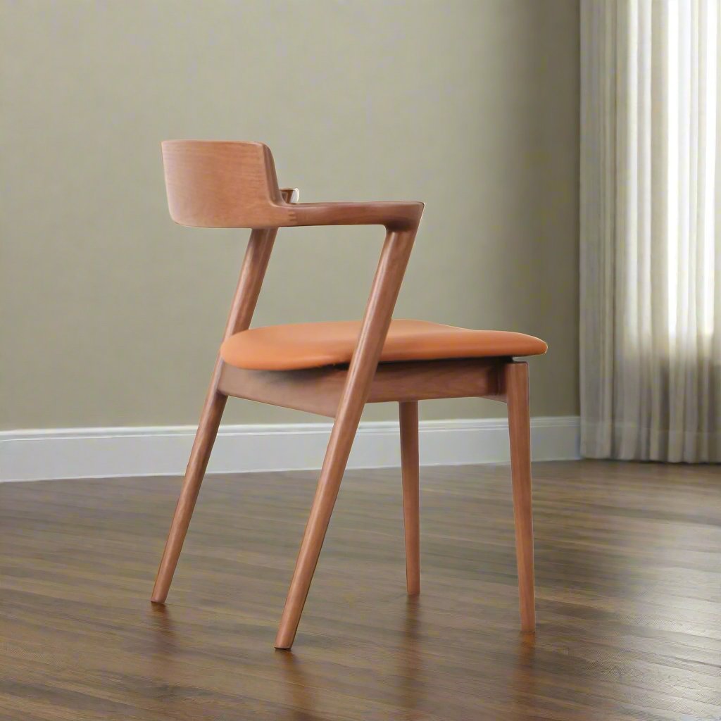 Custom Solid Oak Wood Dining Chair - Serene Arm Chair (CH2108) - Picket ...