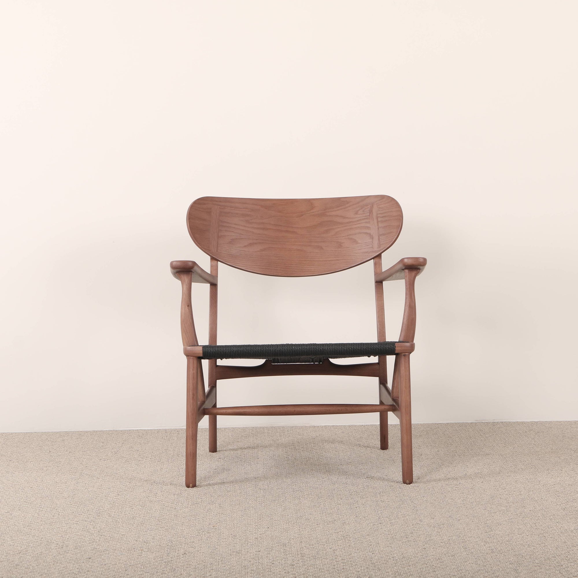 Custom Solid Wood Lounge Chair with Woven Paper Cord Seat - Muse Loung ...