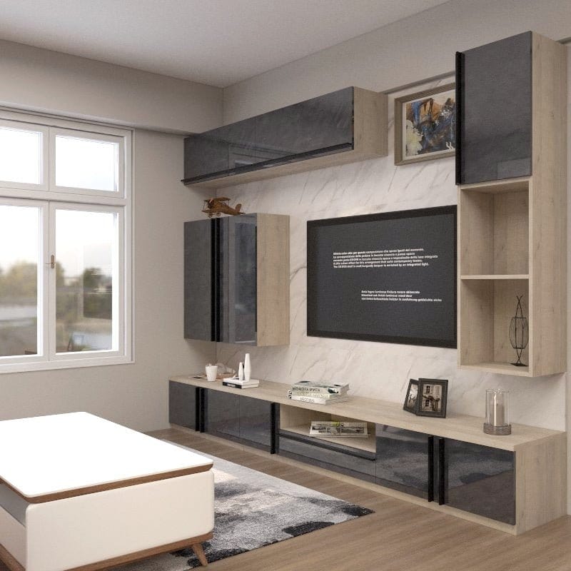 Customized Feature Wall TV Console Set (TV12) - Picket&Rail Custom ...