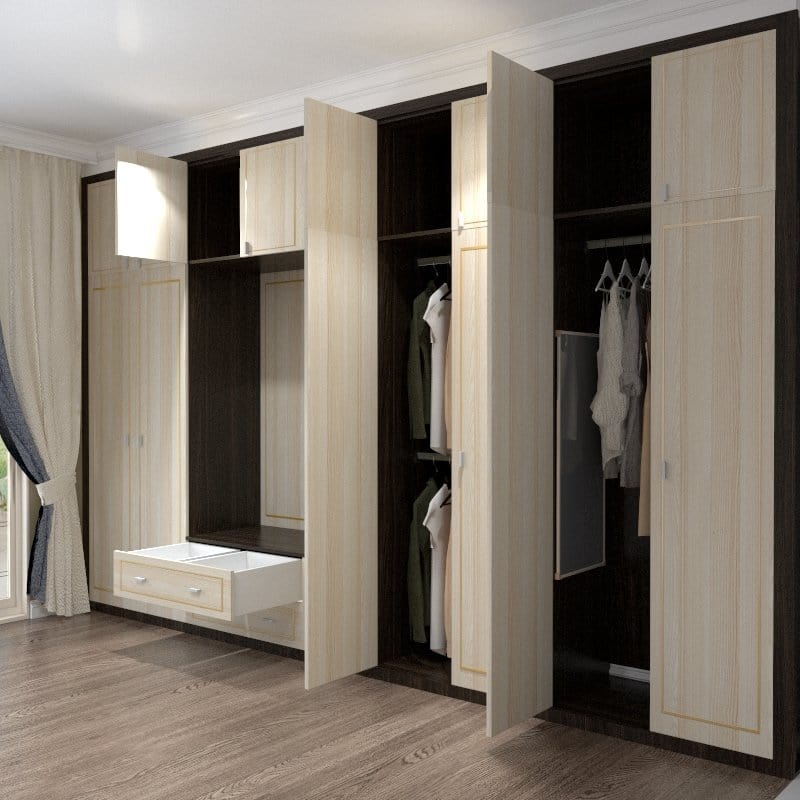 Customized Wardrobe Shawn Series 3 Swing Door Wardrobe - Picket&Rail ...