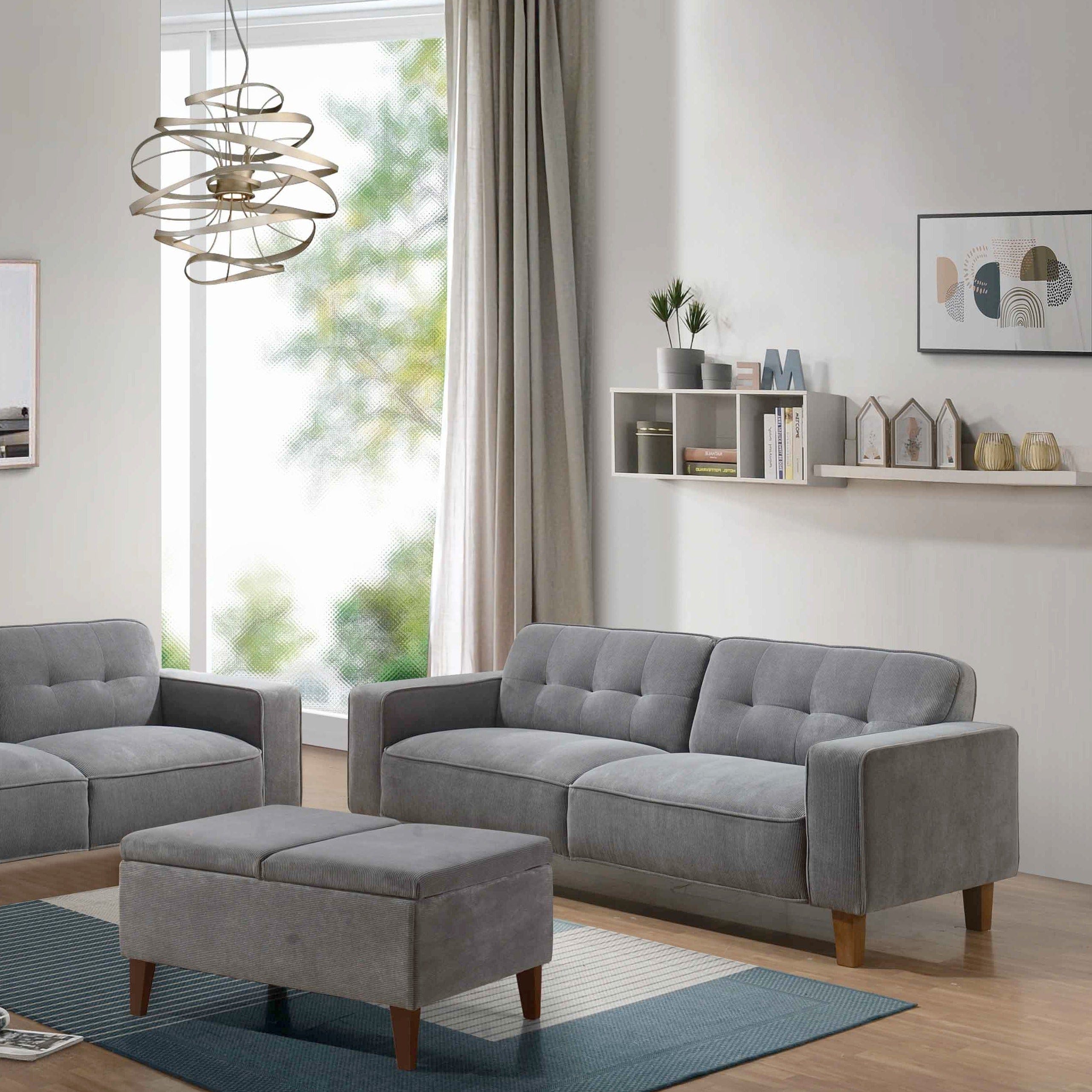 Doris 1/2/3-Seater Fabric-Upholstered Wooden Sofa (IT-3088FC) - P&R ...