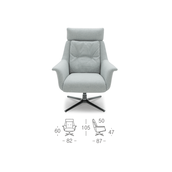 KUKA Lounge Swivel Chair KF.A019 - Full Top Grain Leather/Fabric ...