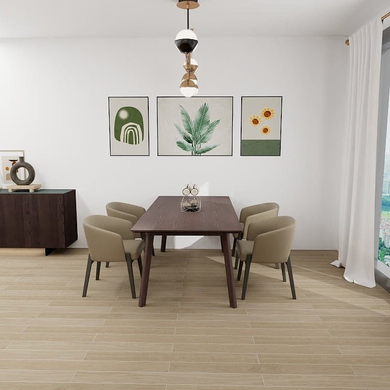 NORYA 1.8m Walnut & Oak Wood Dining Table - Solid European Dark Oak (R ...