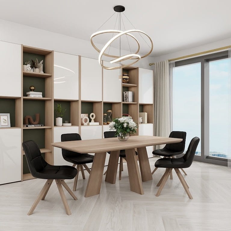 NORYA 1.8m Walnut & Oak Wood Dining Table - Solid European White Oak ...