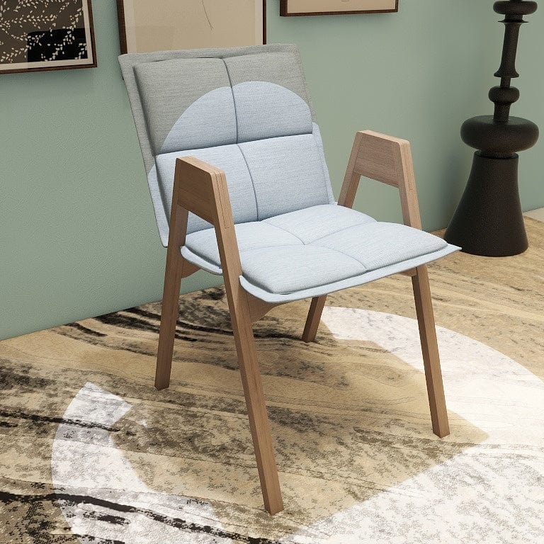 Norya Solid Wood Dining Chair - Arm Chair/Fabric/German White Oak (X6Z ...