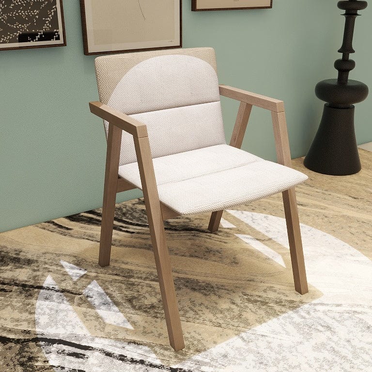 Norya Solid Wood Dining Chair - Arm Chair/Fabric/German White Oak (X6Z ...