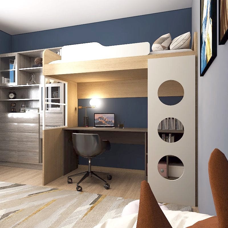 Loft Bed With Bench Underneath Loft Beds And Lofted Bed Plans | Ana
