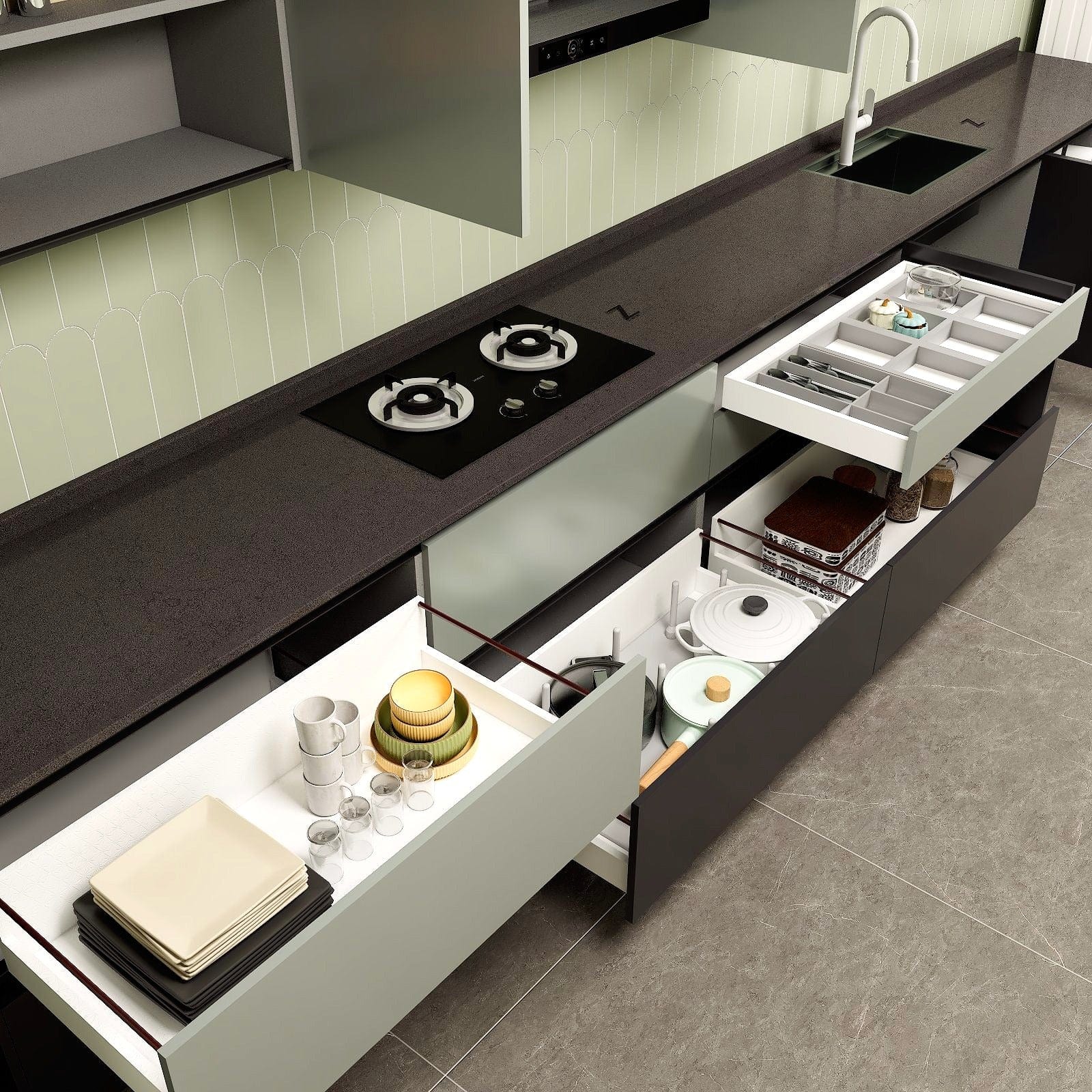 SCHMITT SmartFit NY Series System 32ft Water Resistant Kitchen Cabinet ...