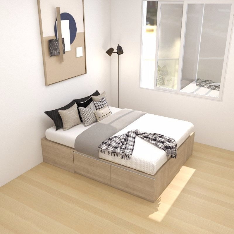 Tatami King Storage Bed 4-Drawer 4-Top Swing Door - Assorted Colors (T ...