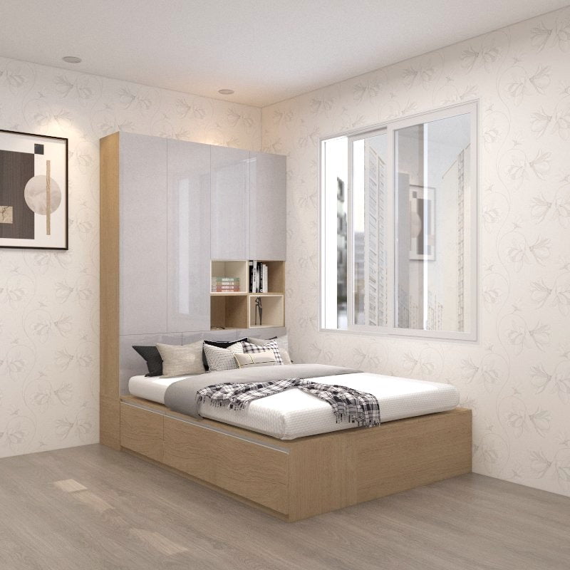 Tatami Queen Storage Bed 3-Drawer 4-Top Swing Door with Multi-Storage ...