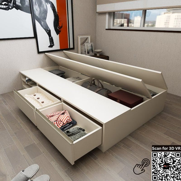 Tatami Storage® Platform Bed Super Single Size 2-Drawer 4-Top Swing Do ...