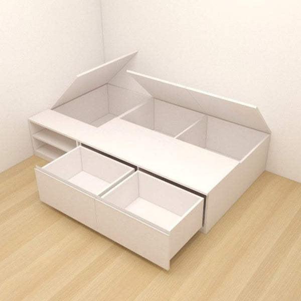 Tatami Storage® Platform Bed Super Single Size 2-Drawer 3-Top Swing Do ...