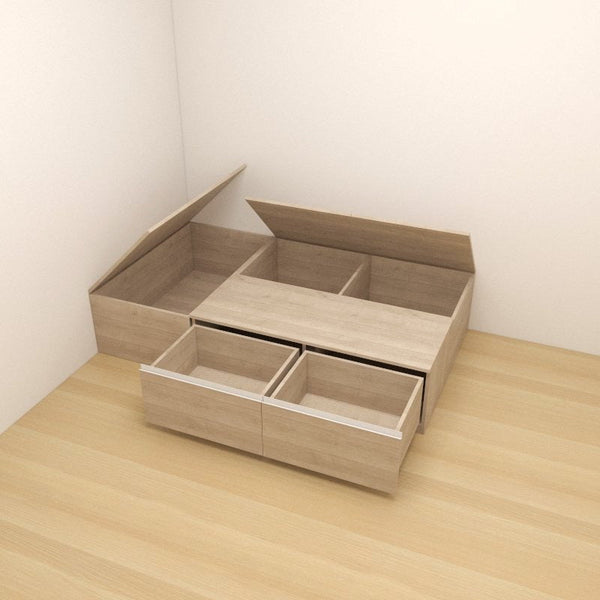 Tatami Super Single Storage Bed 2-Drawer 3-Top Swing Door - Assorted C ...