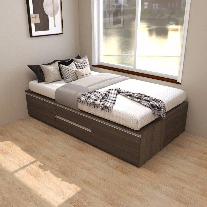 Tatami Super Single Storage Bed 4-Drawer 3-Top Swing Door - Assorted C ...